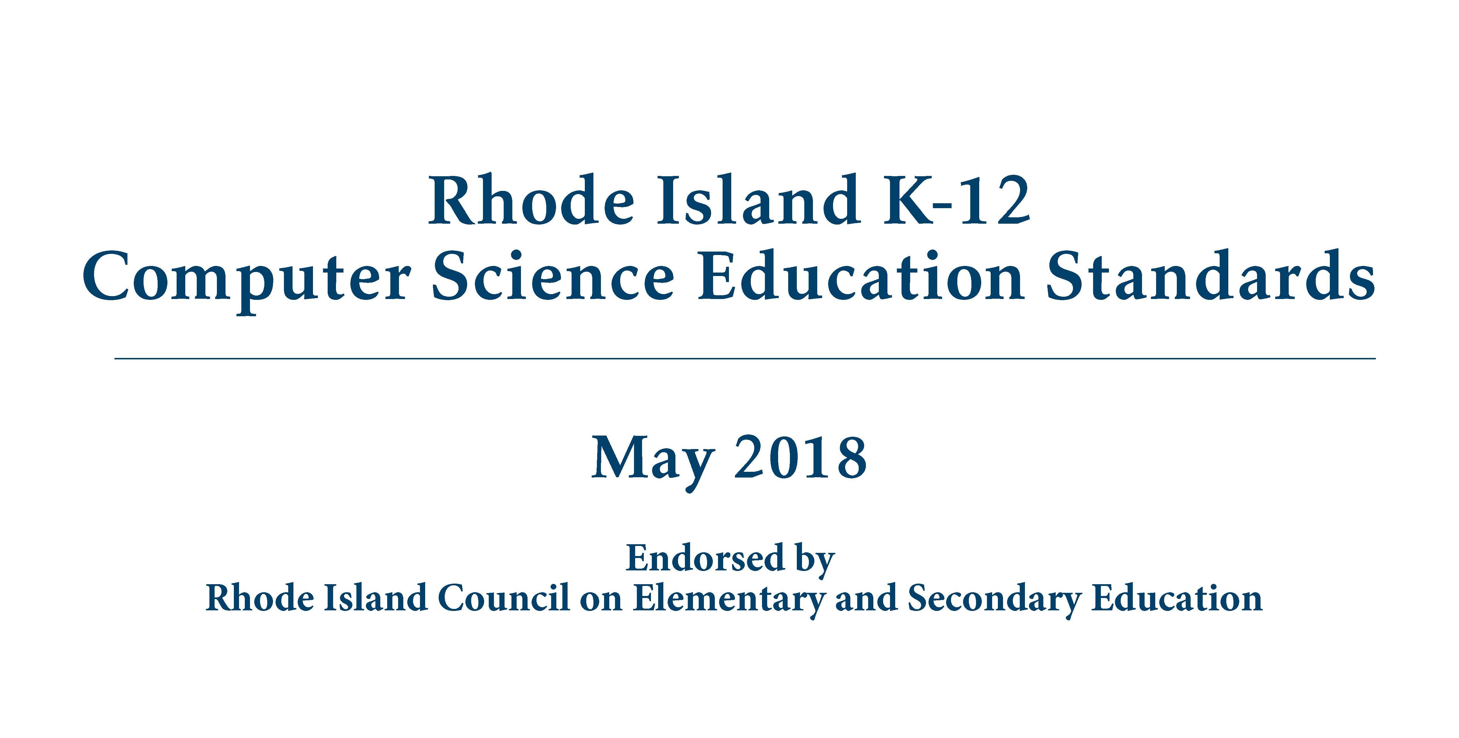 Rhode Island Computer Science Education Standards – RI STEAM Center